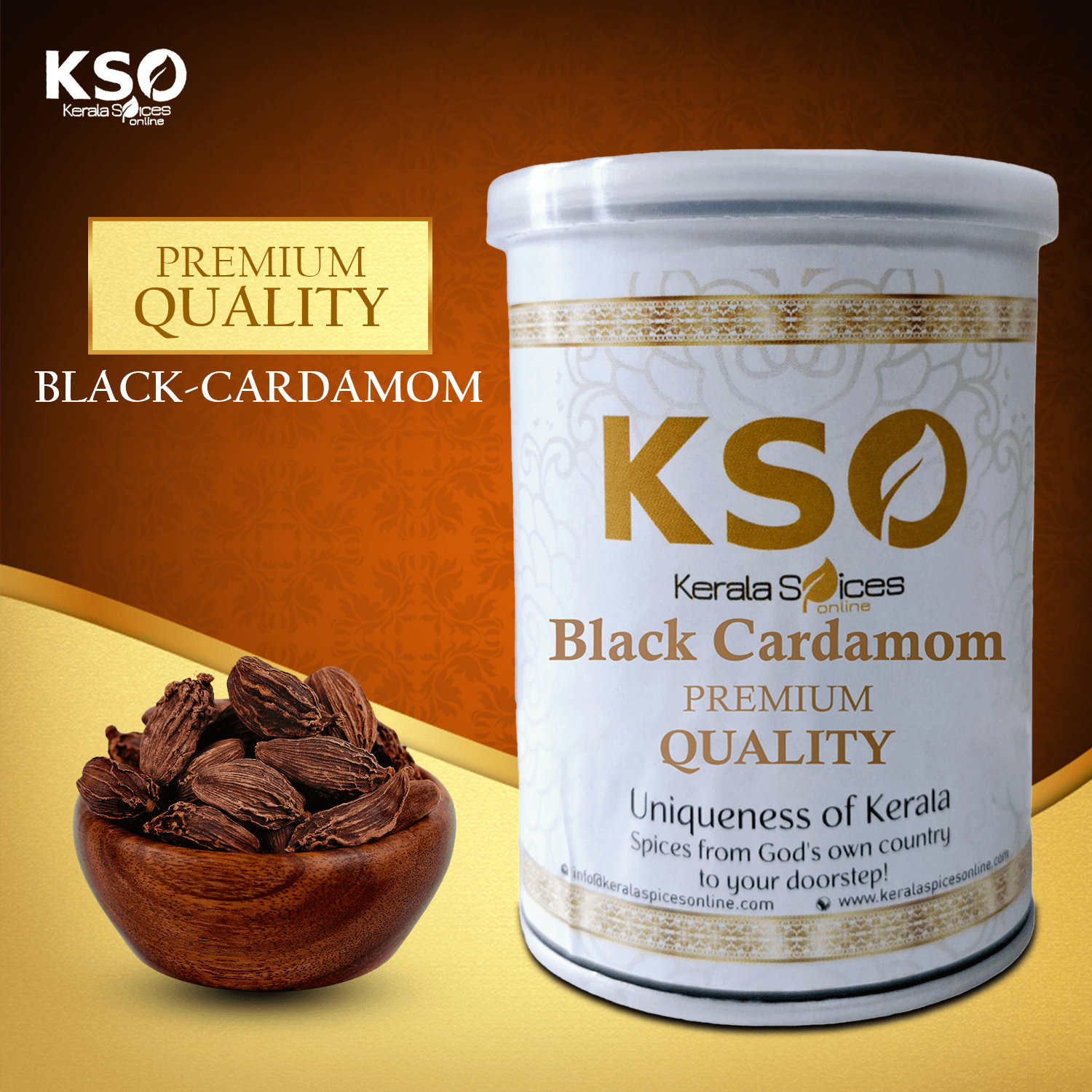 Premium Quality Black Cardamom 100gm - Kerala Spices
