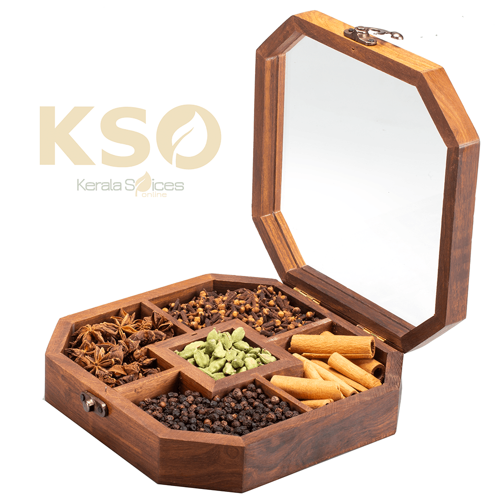 Indian Wooden Spice Cabinet - Kerala Spices
